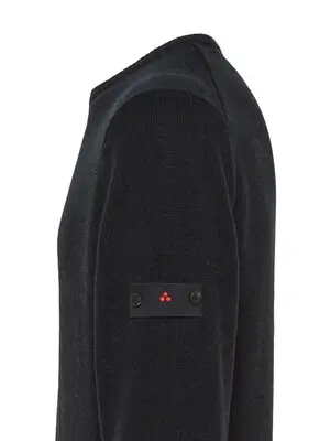 Peuterey Yak Wool Blend Sweater With Logo - Blue