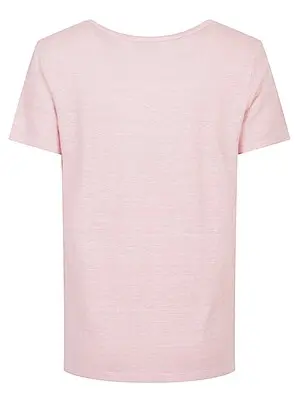 BASE Linen T-shirt With Crew Neck And Patch Pocket