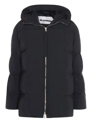 JIL SANDER Hooded Down Jacket - Black