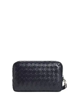 Bottega Veneta Woven Pouch With Strap - Blue