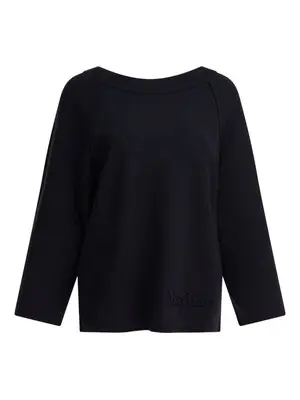 Max Mara Boat-neck Sweater With Long Sleeves - Blue