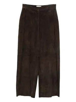 VIA MASINI 80 Leather Wide-leg Trousers