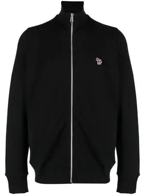 Paul Smith Zebra Logo Zip Up Cotton Sweatshirt