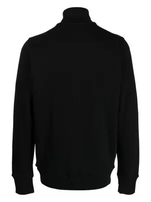 Paul Smith Zebra Logo Zip Up Cotton Sweatshirt