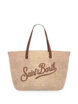 MC2 SAINT BARTH Handbag Raffia "raffia City Mid" Tote Bag - Brown