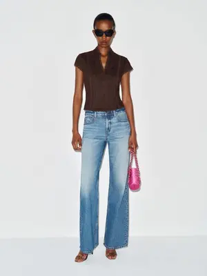 REFORMATION Esti Linen Top - Brown