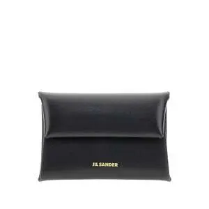JIL SANDER Folded Leather Coin Purse - Black