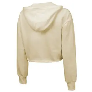 MAJESTIC THREADS Golden State Valkyries Cropped Pullover Hoodie - Cream