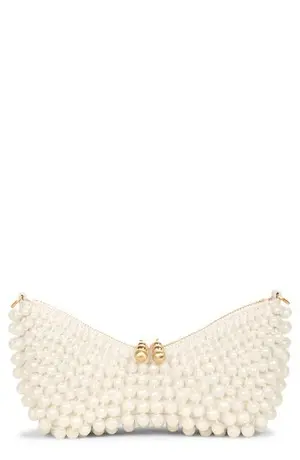 Cult Gaia Mercier Beaded Clutch - Ivory
