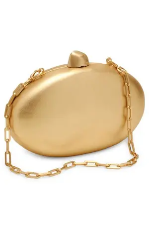 Cult Gaia Eviana Metallic Leather Clutch