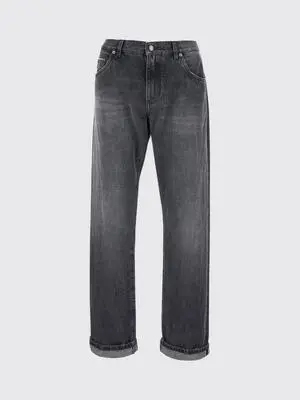 Dolce & Gabbana Straight Fit Five-pocket Jeans With Logo Plaque