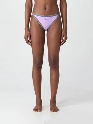 Versace Greca Print Low-rise Bikini Bottoms - Violet
