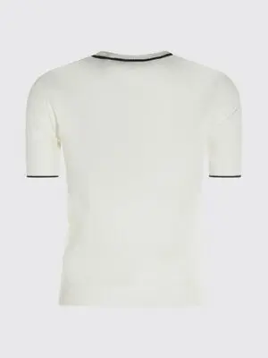 Valentino Garavani Wool Crew Neck Jumper With Bow And Vlogo Signature - Ivory