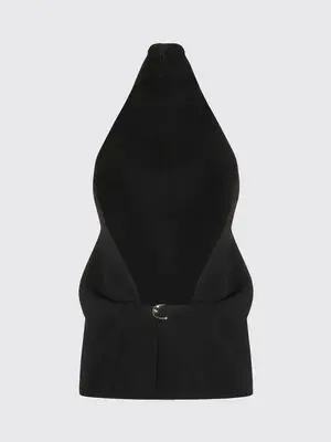 Khaite Off-the-shoulder Halterneck Crêpe Turtleneck Top - Black