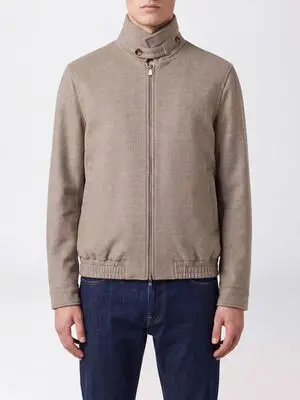 Brunello Cucinelli High Neck Wool Bomber Jacket - Beige