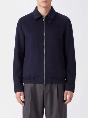 Brunello Cucinelli High Neck Wool Bomber Jacket - Blue