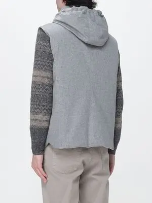 Brunello Cucinelli Padded Wool Vest With Detachable Hood - Grey
