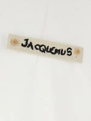 Jacquemus Cotton Crewneck T-shirt With Applied Logo And Dropped Shoulders
