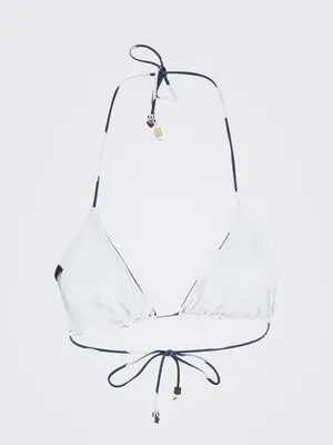Jacquemus Polka-dot Triangle Bikini Top With Adjustable Tie Fastenings - Blue