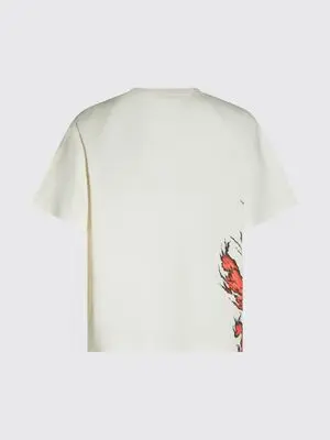 Y3 Cotton Crewneck T-shirt With Contrast Graphic Print On The Chest