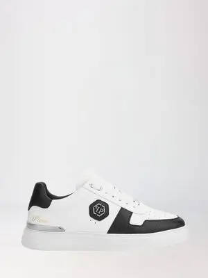 Philipp Plein Low-top Smooth Leather Sneakers With Hexagon Logo - White 1