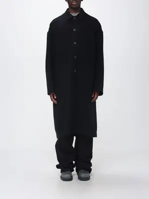 Rick Owens Single-breasted Merino Wool Long Coat - Black
