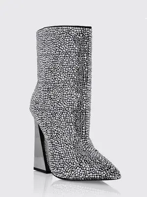 Philipp Plein Embellished Almond Toe High Heel Ankle Boots