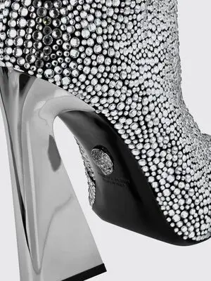 Philipp Plein Embellished Almond Toe High Heel Ankle Boots