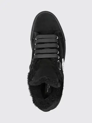 Philipp Plein Low-top Leather And Suede Sneakers With Shearling Lining