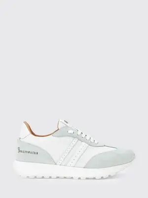 BILLIONAIRE Two-tone Suede And Mesh Low-top Trainers With Metallic Logo - White
