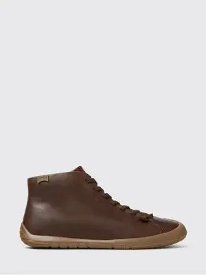 Camper Peu Path+ Smooth Leather Ankle Boots With Elastic Laces And Zip - Brown