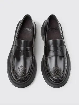 Camper Walden Loafers In Smooth Calfskin With Graphic Print And Chunky Sole