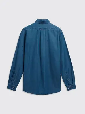 SEBAGO Long-sleeved Cotton Shirt With Button-down Collar And Patch Pocket
