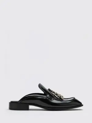 Loewe Flat Mules With Chain Detailing - Black
