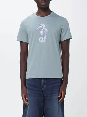Emporio Armani T-shirt Men Gnawed Blue