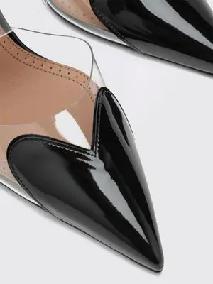 Alaïa Patent Leather And Clear Vinyl Wedge Mules - Black