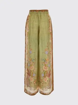 Zimmermann Indra High-waisted Silk Palazzo Trousers - Kaki