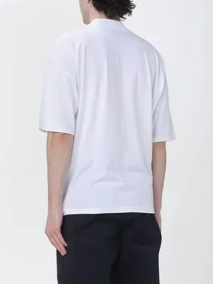 JIL SANDER Cotton T-shirt With Mock Neck And Dropped Shoulders - White