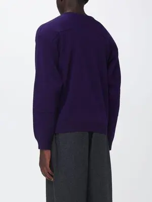 JIL SANDER V-neck Long-sleeve Wool Blend Jumper - Violet