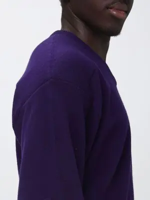 JIL SANDER V-neck Long-sleeve Wool Blend Jumper - Violet