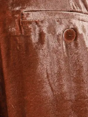 La DoubleJ High-waisted Velvet Skinny Trousers - Brown