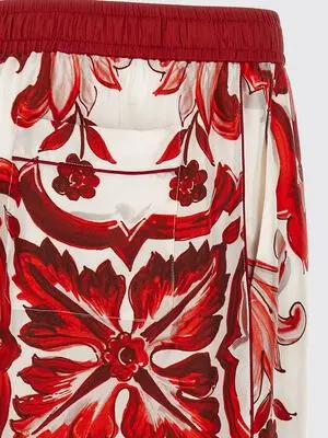 Dolce & Gabbana Majolica Print Straight-leg Silk Trousers