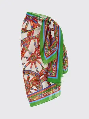 Dolce & Gabbana Majolica Print High-waisted Cotton Midi Sarong Skirt