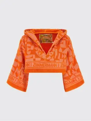 Zimmermann Solstice Long-sleeved Cropped Cotton Hooded Top