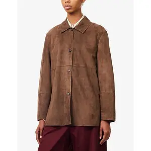 Max Mara Relaxed-fit Collared Suede Jacket