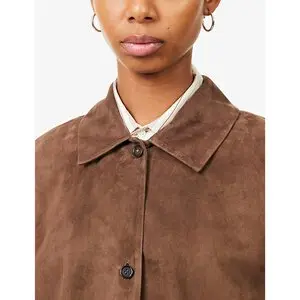 Max Mara Relaxed-fit Collared Suede Jacket