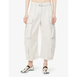 Acne Studios Belted Cropped Cotton Cargo Trousers