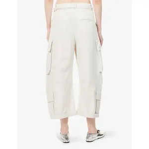 Acne Studios Belted Cropped Cotton Cargo Trousers