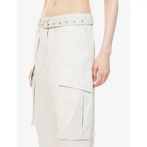 Acne Studios Belted Cropped Cotton Cargo Trousers