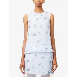 Simkhai Celia Sequin-embellished Organza Top